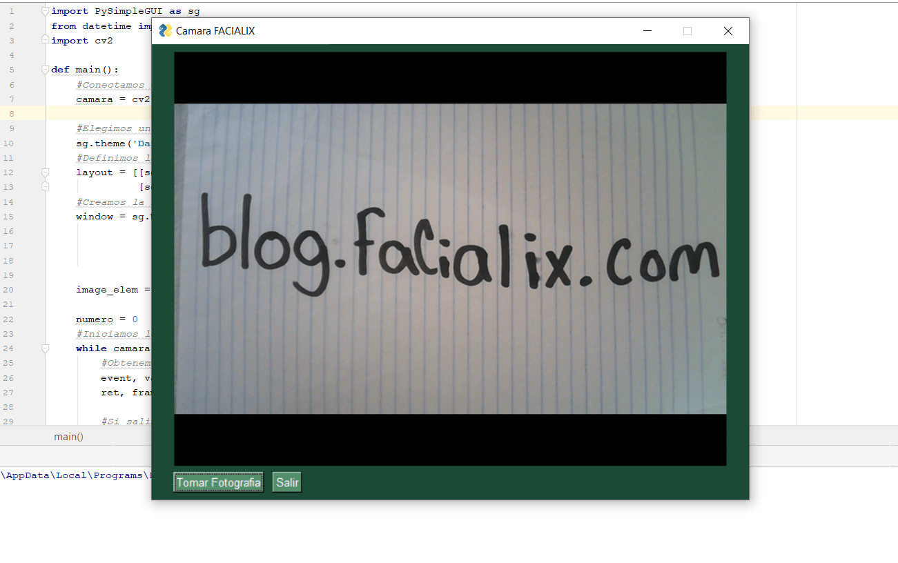 Tutorial: Tomar fotografías desde la webcam usando Python con opencv y ...