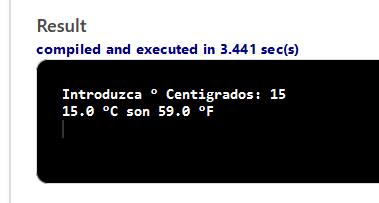 Funciones en Java Convertir Centígrados a Fahrenheit