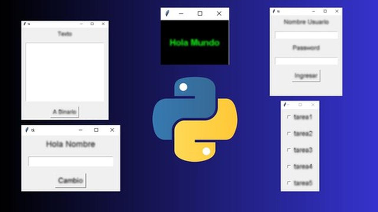 Udemy Gratis: Python y Tkinter: Crea 5 App Graficas En 1 Dia