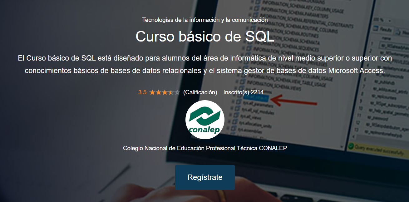 CONALEP te enseña SQL desde cero, sin costo y con certificación