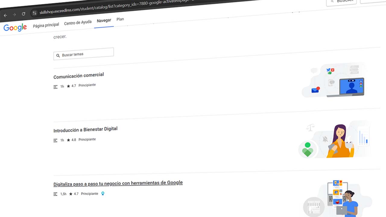 Lista completa de todos los cursos gratis de Google
